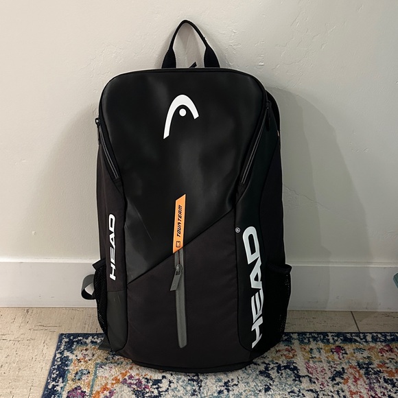 Head | Bags | Head Tennis Backpack In Black With Orange Accents | Poshmark